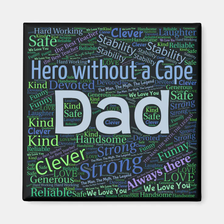 Dad Word Art Magnet | Zazzle
