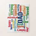 Dad Word Cloud Text Father's Day Typography Jigsaw Puzzle | Zazzle