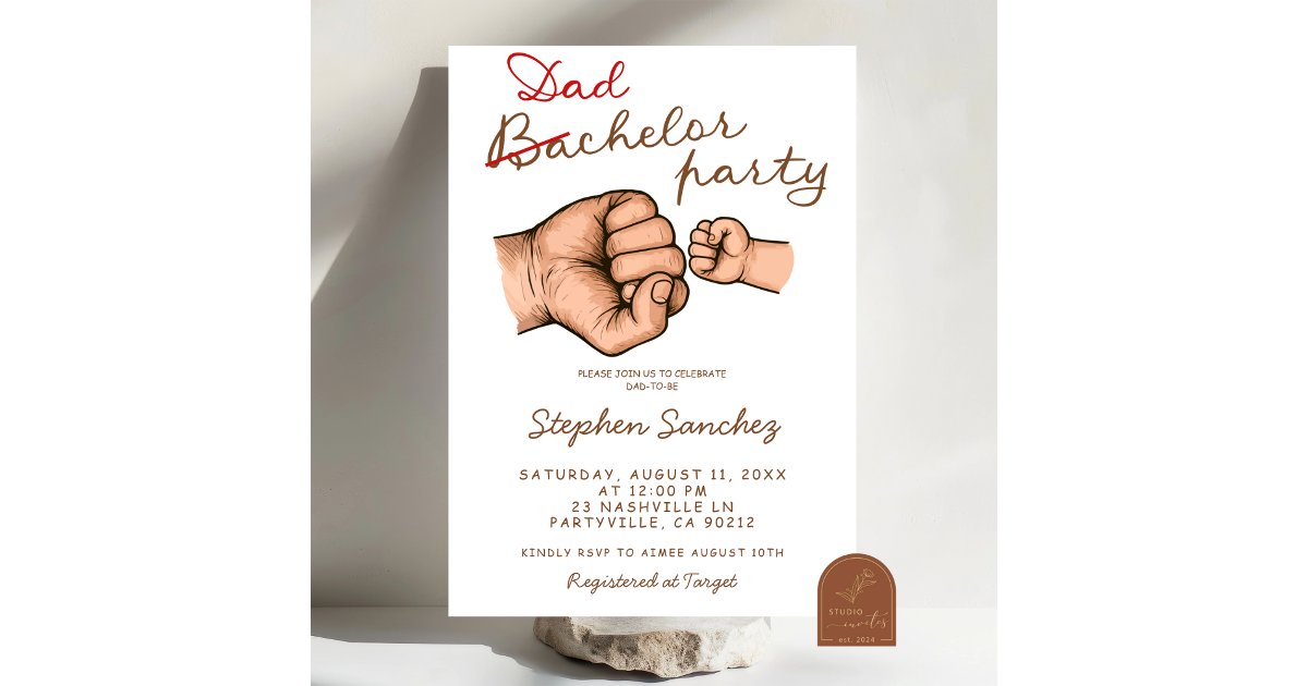 Dadchelor Baby Shower Invitation | Zazzle