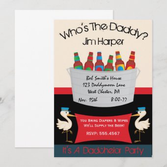 Dadchelor Diaper Keg Party Invitations | Zazzle