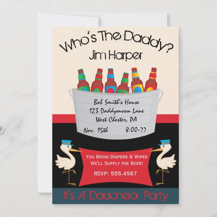 Dadchelor Diaper Keg Party Invitations | Zazzle.com