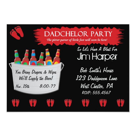 Dadchelor Diaper Keg Party Invitations | Zazzle.com