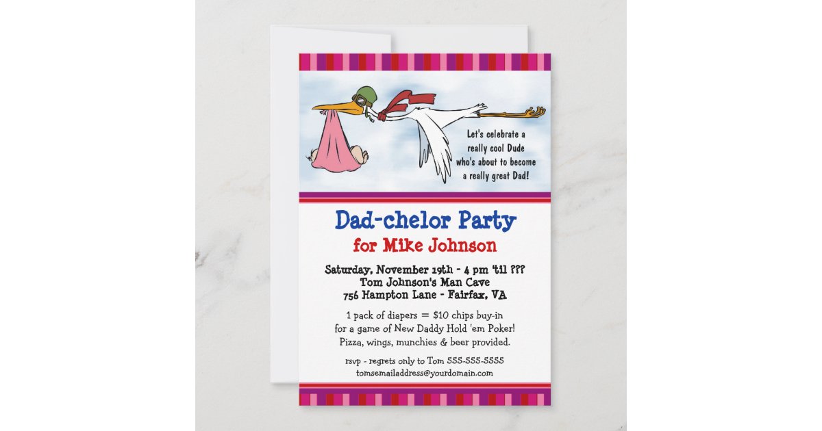 Dadchelor Party - Cute Daddy Shower Invitations | Zazzle