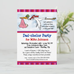 Dadchelor Party - Cute Daddy Shower Invitations | Zazzle