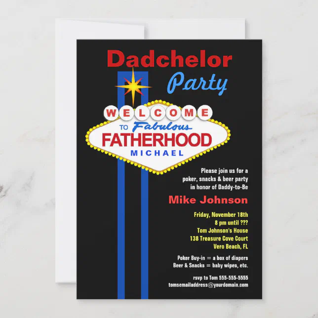 Dadchelor Party - Daddymoon Man Shower Invitations | Zazzle