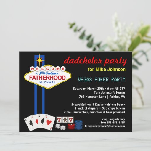 Dadchelor Party - Vegas Casino Style Invitations | Zazzle