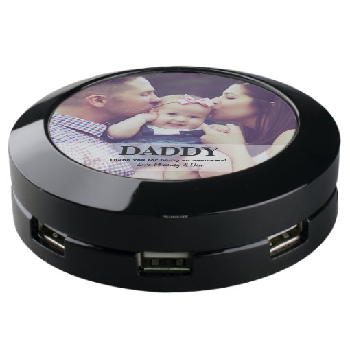 Daddy and family photo USB charging station | Zazzle