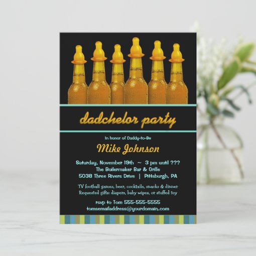 Daddy Baby Shower - Dadchelor Diaper Party Invites | Zazzle