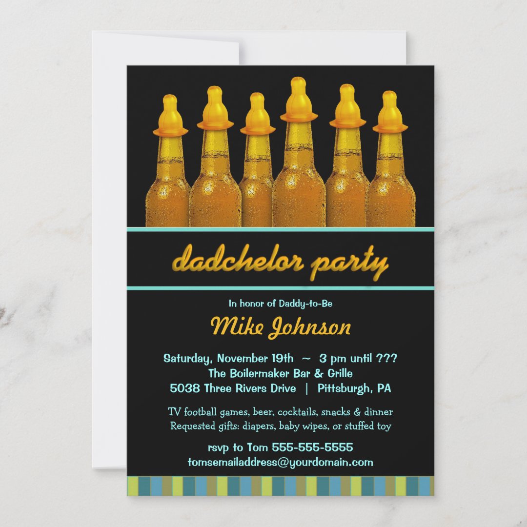 Daddy Baby Shower - Dadchelor Diaper Party Invites | Zazzle