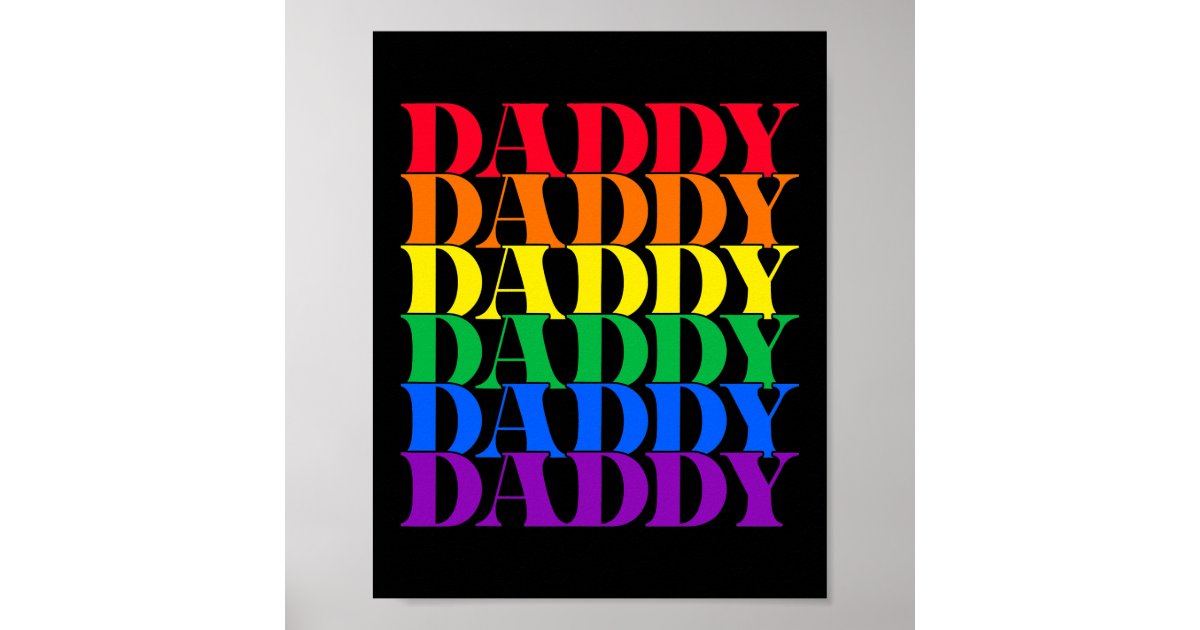 Daddy Gay Daddy Bear Retro Lgbt Rainbow Lgbtq Poster Zazzle 3126