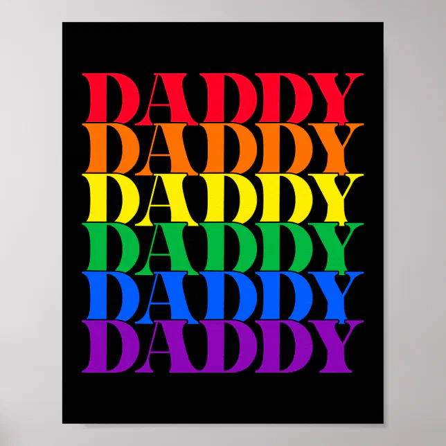 Daddy Gay Daddy Bear Retro LGBT Rainbow LGBTQ Poster | Zazzle