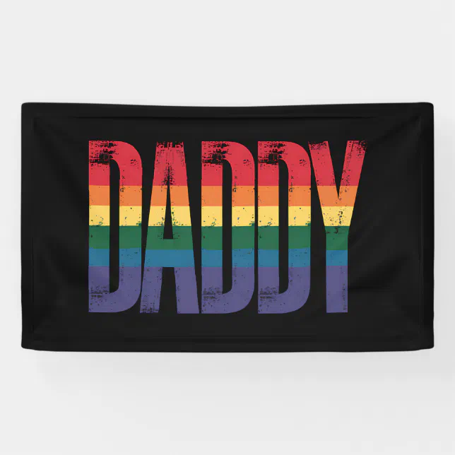 Daddy Gay Pride Month LGBTQ Fathers Day Rainbow Banner | Zazzle
