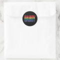 Daddy Gay Pride Month LGBTQ Fathers Day Rainbow Classic Round Sticker ...