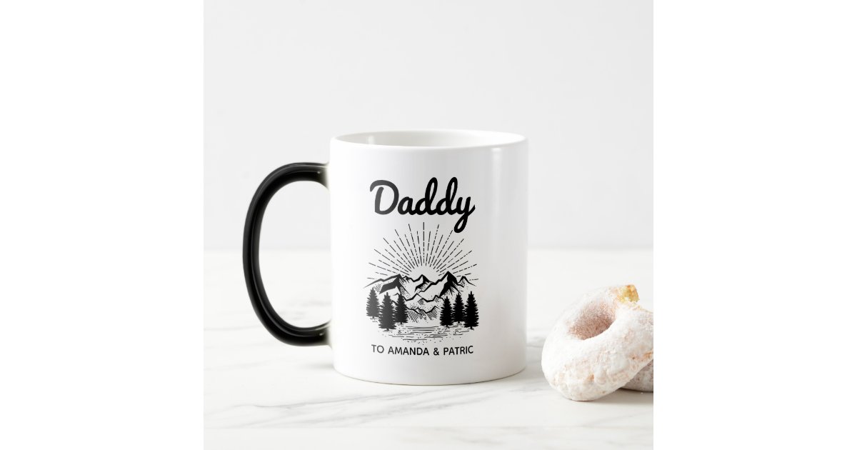 Daddy Kids Names Modern Father's Day Script Color Morph Mug | Zazzle