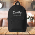Daddy | Modern Kids Names Black Printed Backpack | Zazzle