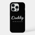 Daddy | Modern Kids Names Father's Day Black iPhone Case | Zazzle