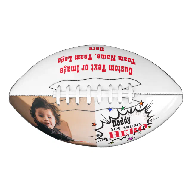 Daddy My Hero, Superhero Dad Father's Day Gift Football | Zazzle