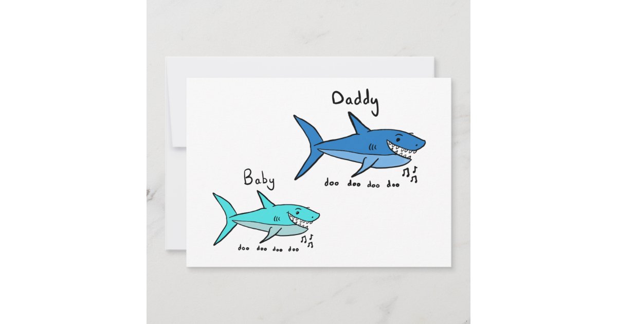 Daddy Shark & Baby Shark Father's Day Card | Zazzle