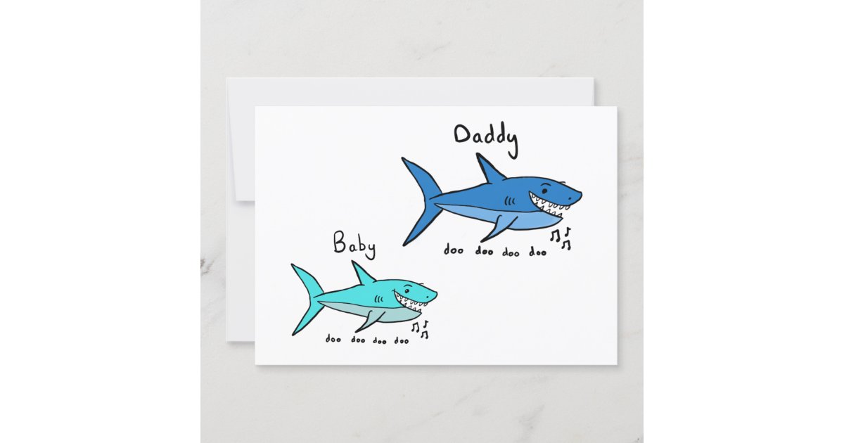Daddy Shark & Baby Shark Father's Day Card | Zazzle