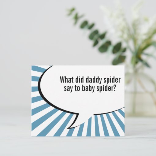 daddy spider joke postcard | Zazzle