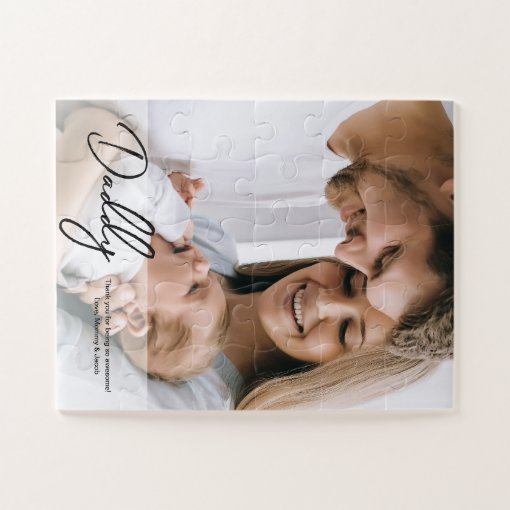 Daddy Thank you Custom photo father's day Jigsaw Puzzle | Zazzle