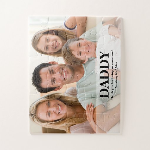Daddy Thank you Personalized Photo Message Jigsaw Puzzle | Zazzle