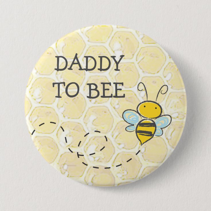 Daddy to Be Bumblebee Baby Shower Button | Zazzle
