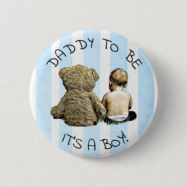 Daddy to be, Its a boy, Baby Shower Button | Zazzle
