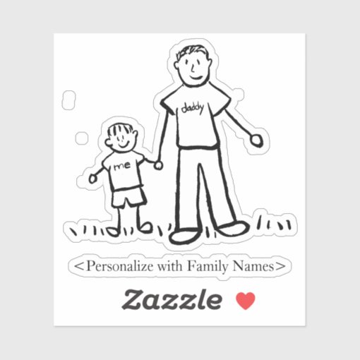 Daddy's Boy Custom Dad & Son Family Decal Stickers | Zazzle