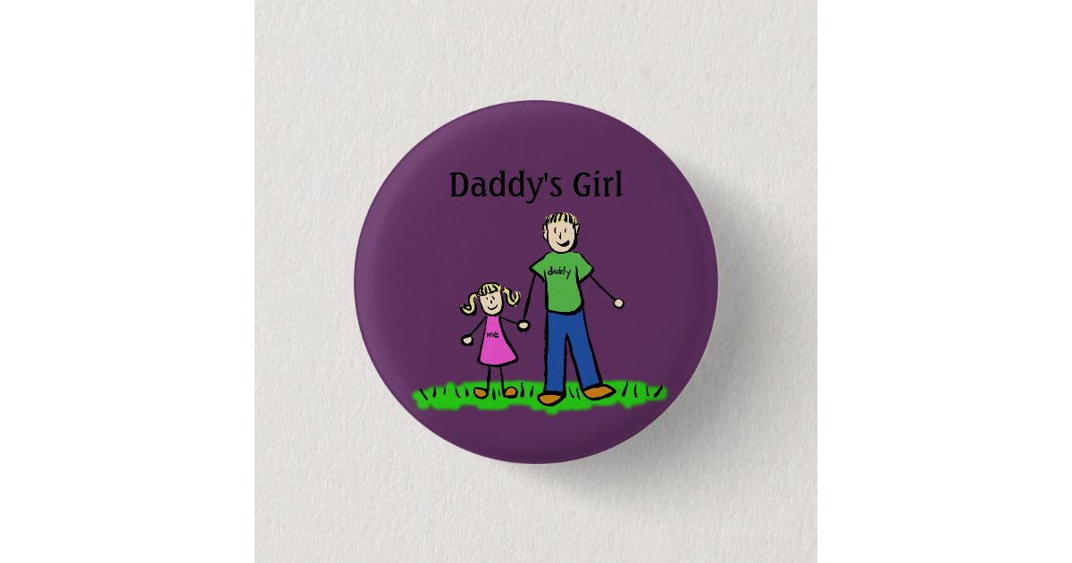 Daddy's Girl Buttons Custom Family Pendant Pins | Zazzle