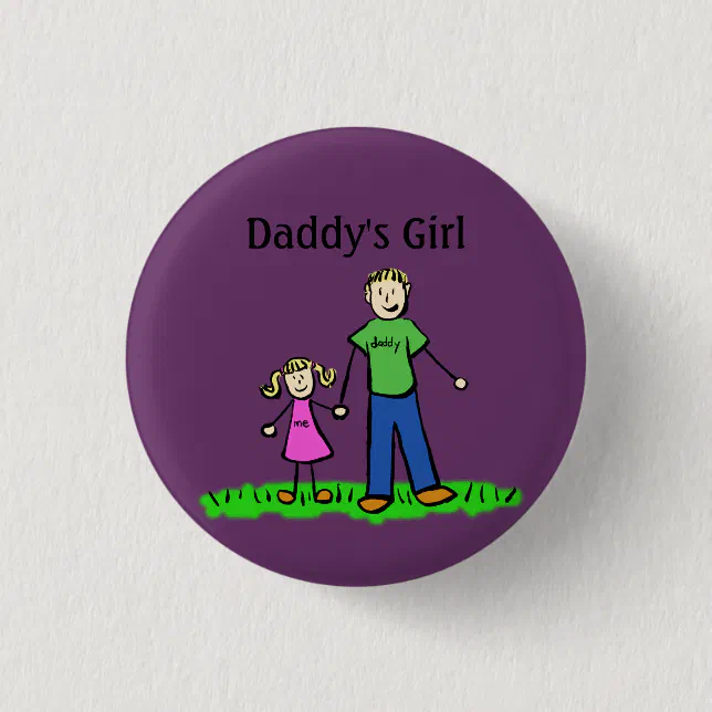 Daddy's Girl Buttons Custom Family Pendant Pins | Zazzle