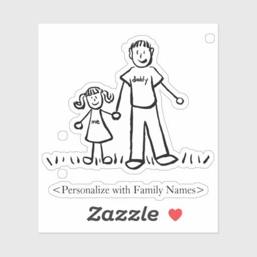 Daddy's Girl Custom Dad & Daughter Decal Stickers | Zazzle