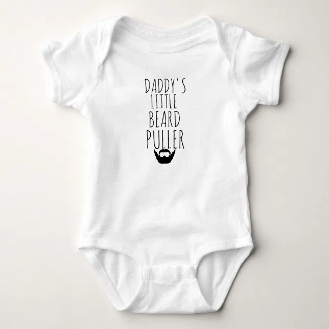 DADDY'S LITTLE BEARD PULLER HIPSTER BABY BABY BODYSUIT | Zazzle