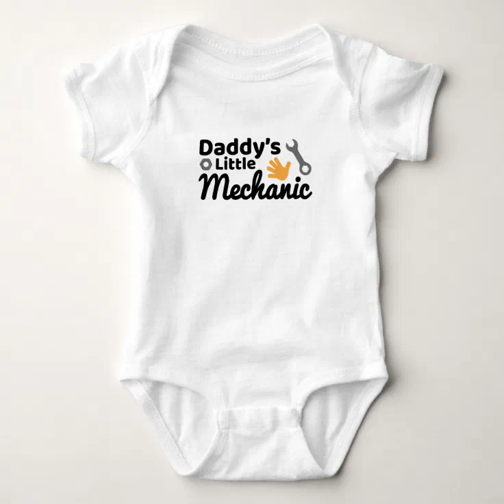 Daddy's Little Mechanic Baby Jersey Bodysuit | Zazzle