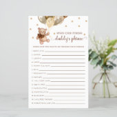 Daddy's Phrase Game Baby Shower Teddy Bear | Zazzle