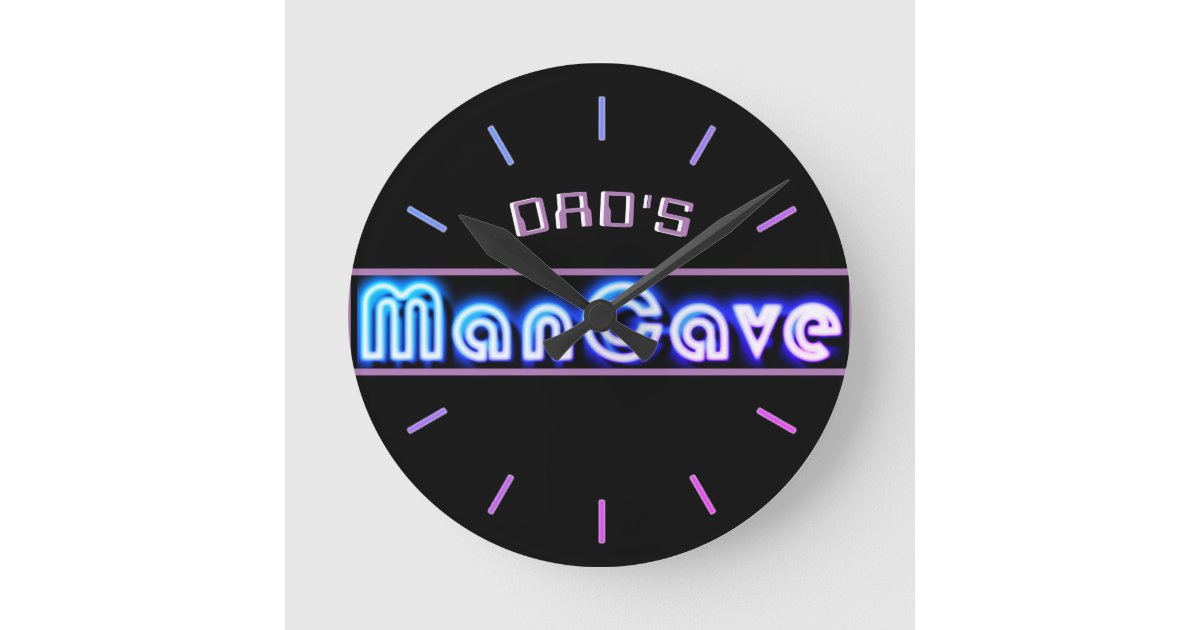 DAD'S BAR, MANCAVE, DEN - Neon Clock Customizable | Zazzle