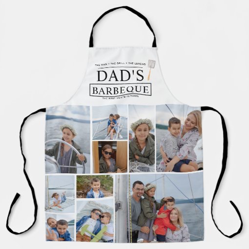Dad's Barbeque | Father's Day BBQ Photo Collage Apron | Zazzle