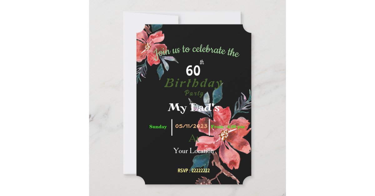 Dad's birthday invitation | Zazzle