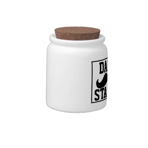 Dad's Stache Quote Funny Black Mustache Candy Jar | Zazzle