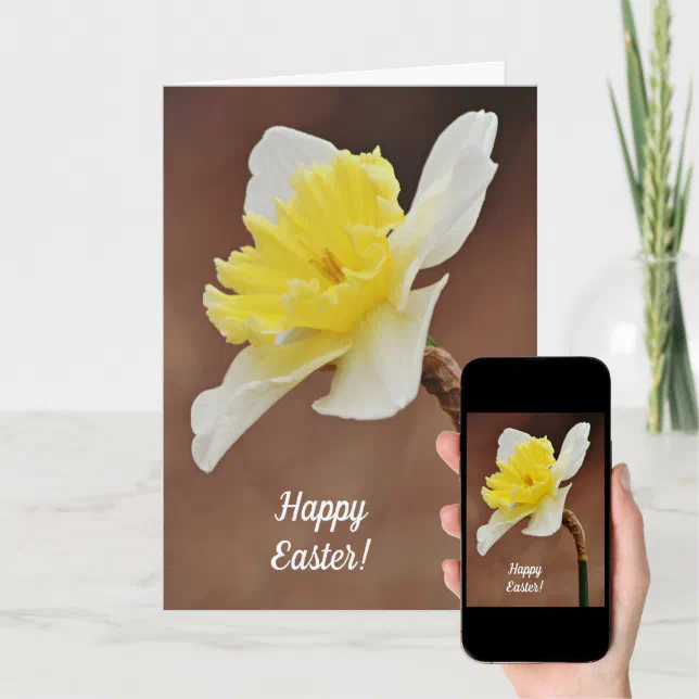 Daffodil Blooming Easter Card | Zazzle