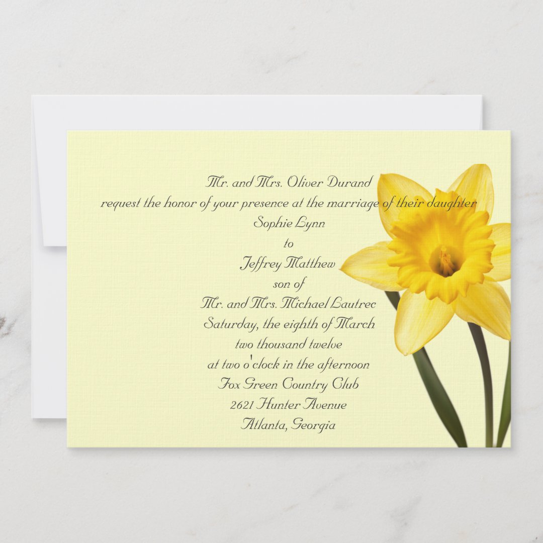Daffodil Wedding Invitation | Zazzle
