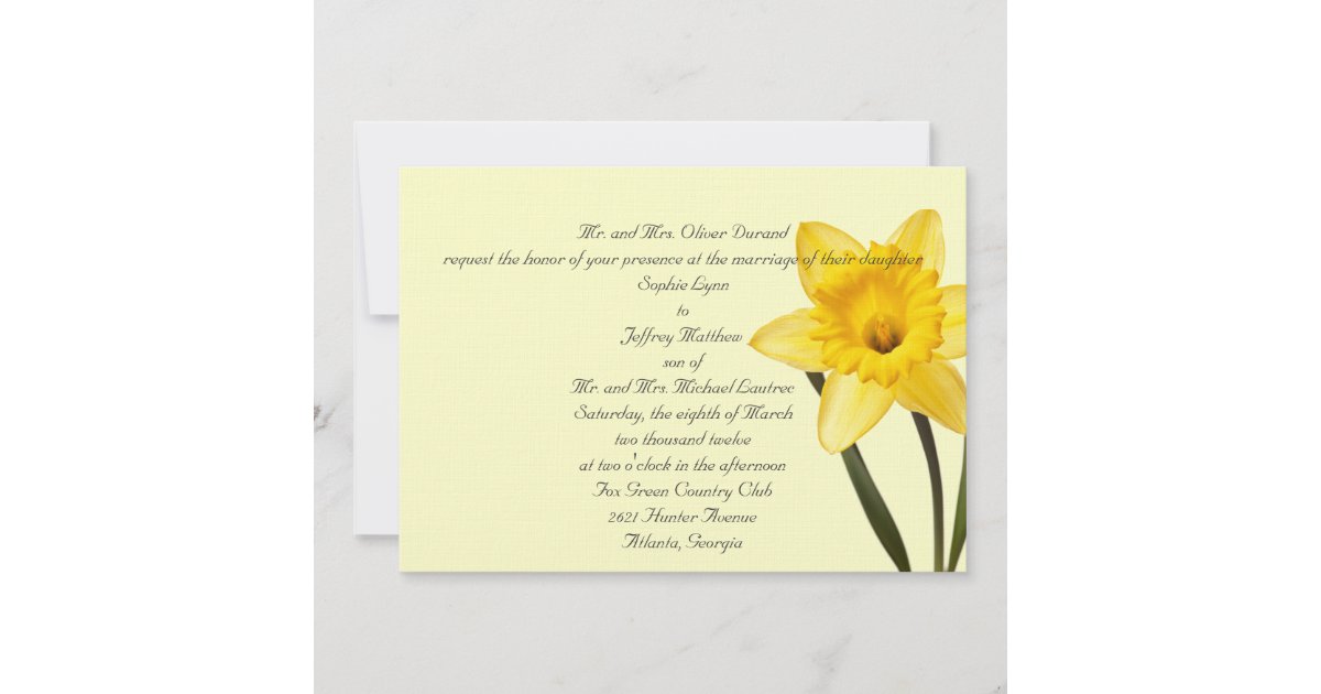 Daffodil Wedding Invitation | Zazzle