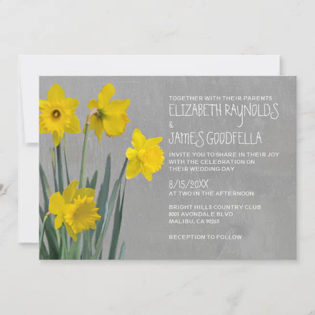 Daffodil Wedding Invitations | Zazzle