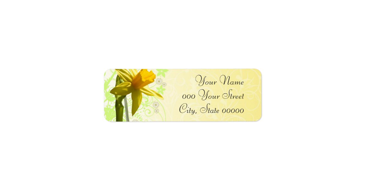 Daffodil Wedding Yellow Spring Label | Zazzle