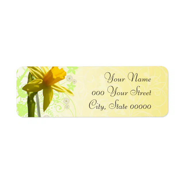 Daffodil Wedding Yellow Spring Label | Zazzle