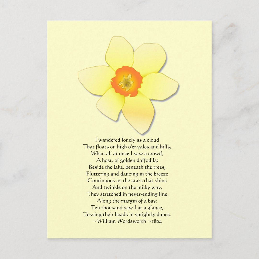 Daffodil ~ Wordsworth Poem Postcard | Zazzle