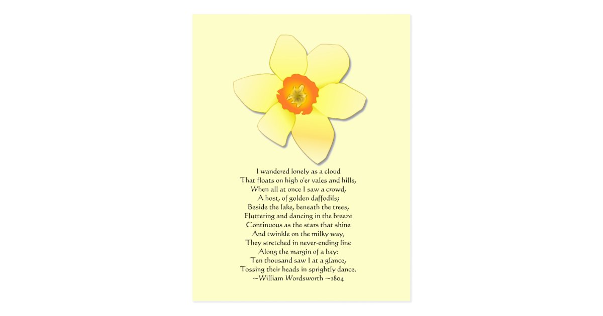 Daffodil ~ Wordsworth Poem Postcard | Zazzle.com