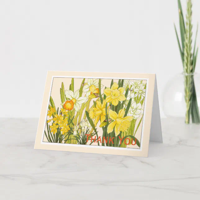 Daffodils, Botanicals Card - Customize Greeting | Zazzle