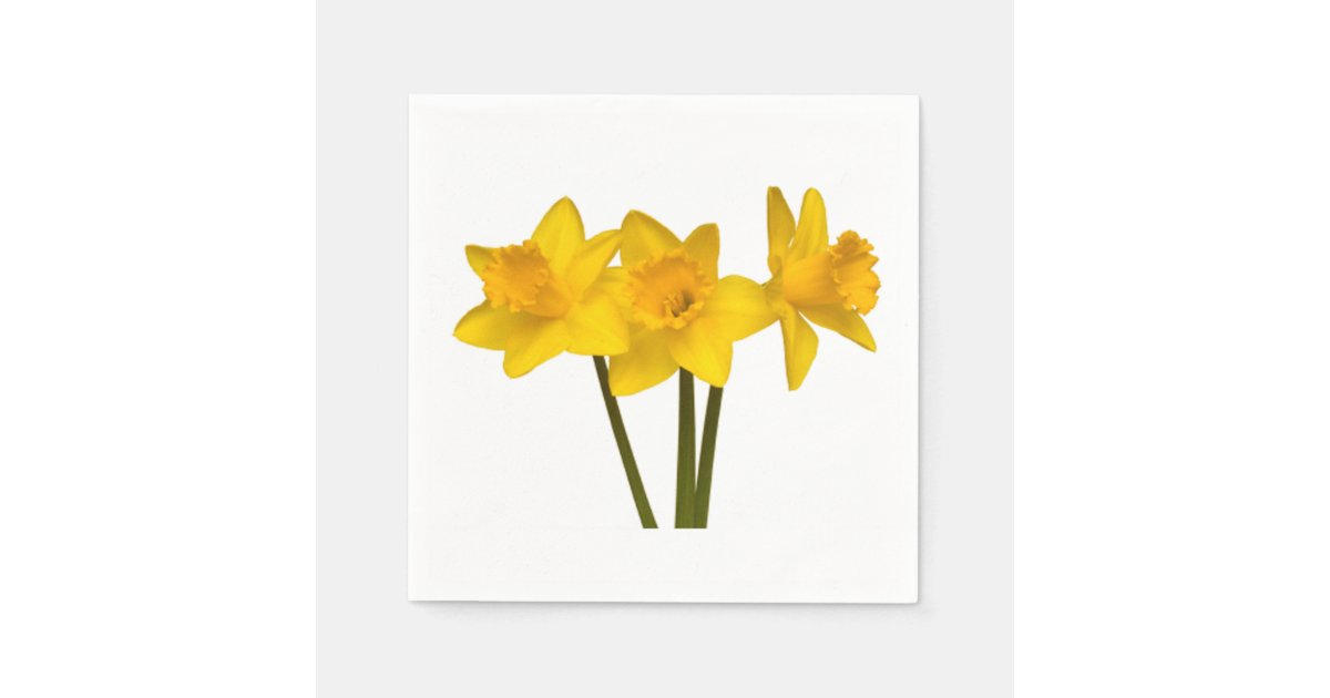 "Daffodils" design paper napkins | Zazzle