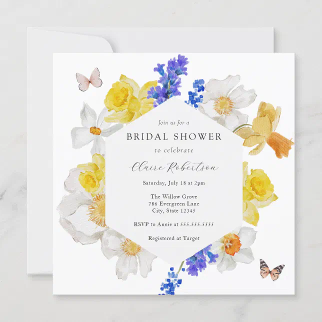 Daffodils Spring Flowers Bridal Shower Invitation | Zazzle